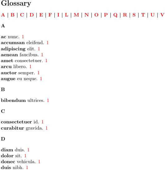 Dickimaw Books - Gallery (All Predefined Glossary Styles)